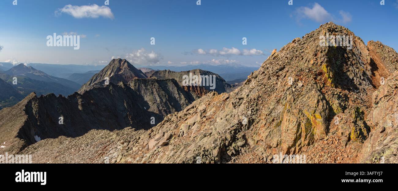 The summit of San Miguel Peak (13,756') in the San Juan Range near ...