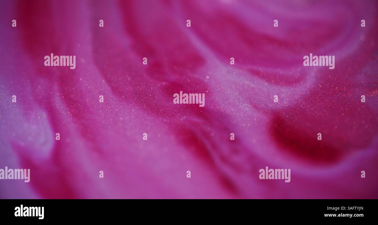 Glossy texture. Defocused pink wave. Bright blinking particles ...