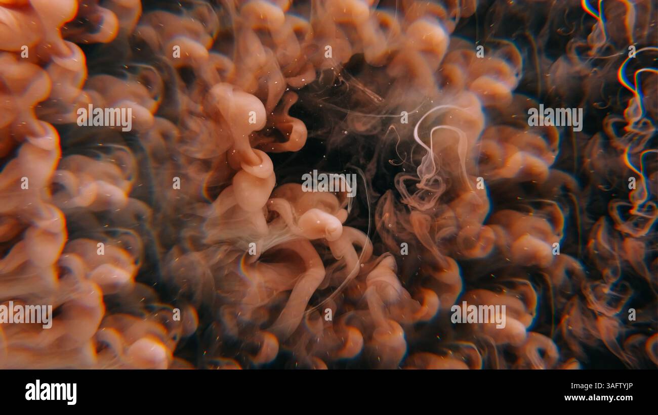 Cloud wave. Paint mix. Defocused yellow color water ink texture ...