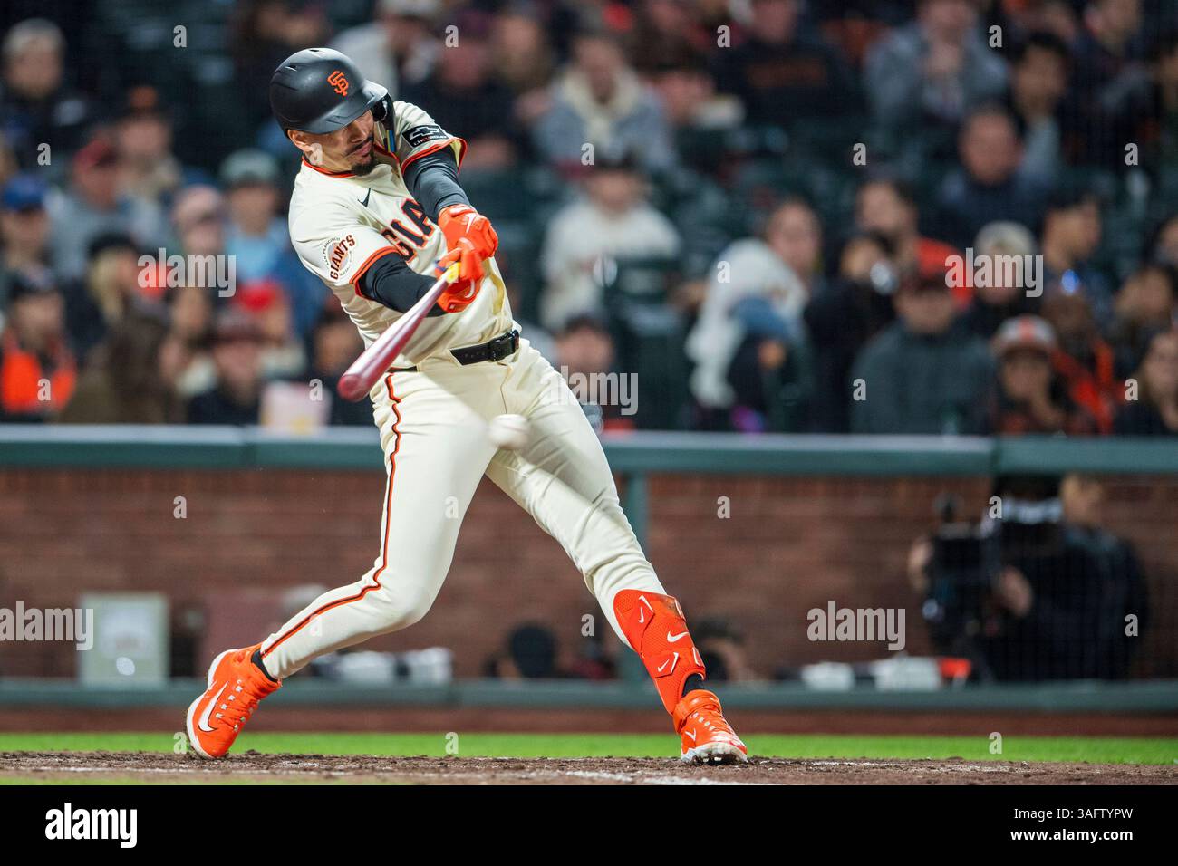 San Francisco Giants' Willy Adames hits during the sixth inning of a ...
