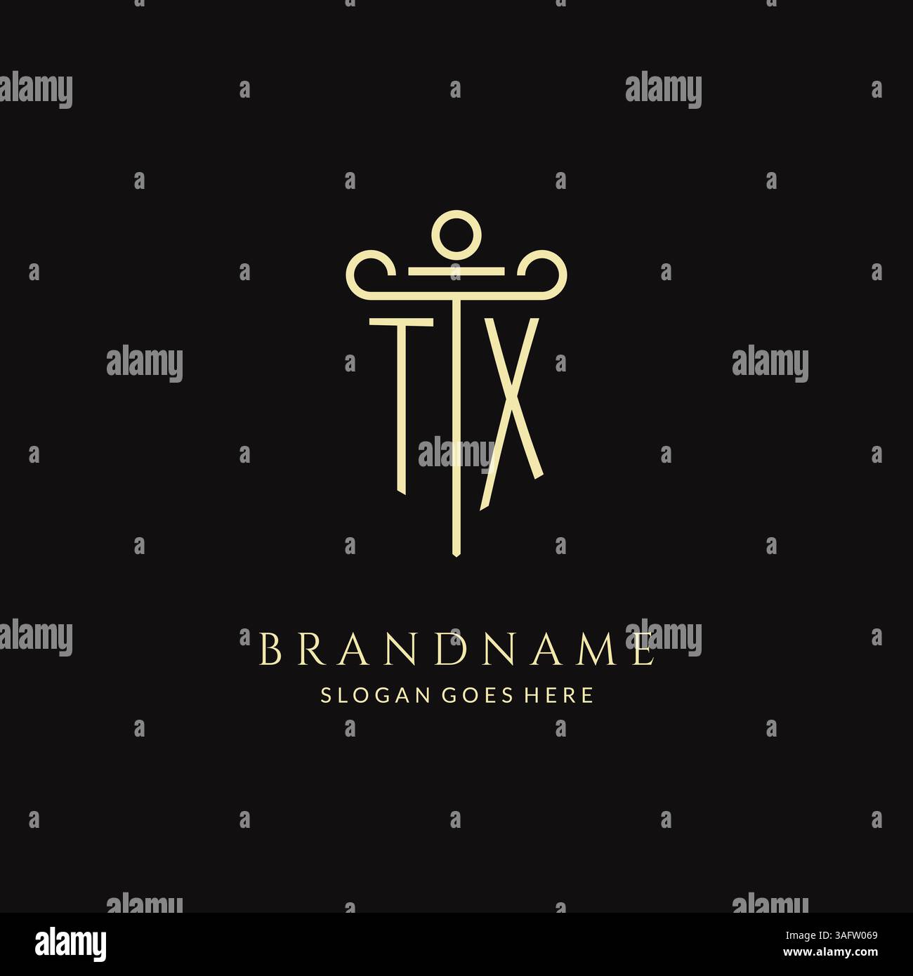 Luxury modern monogram TX logo for law firm with pillar icon design ...