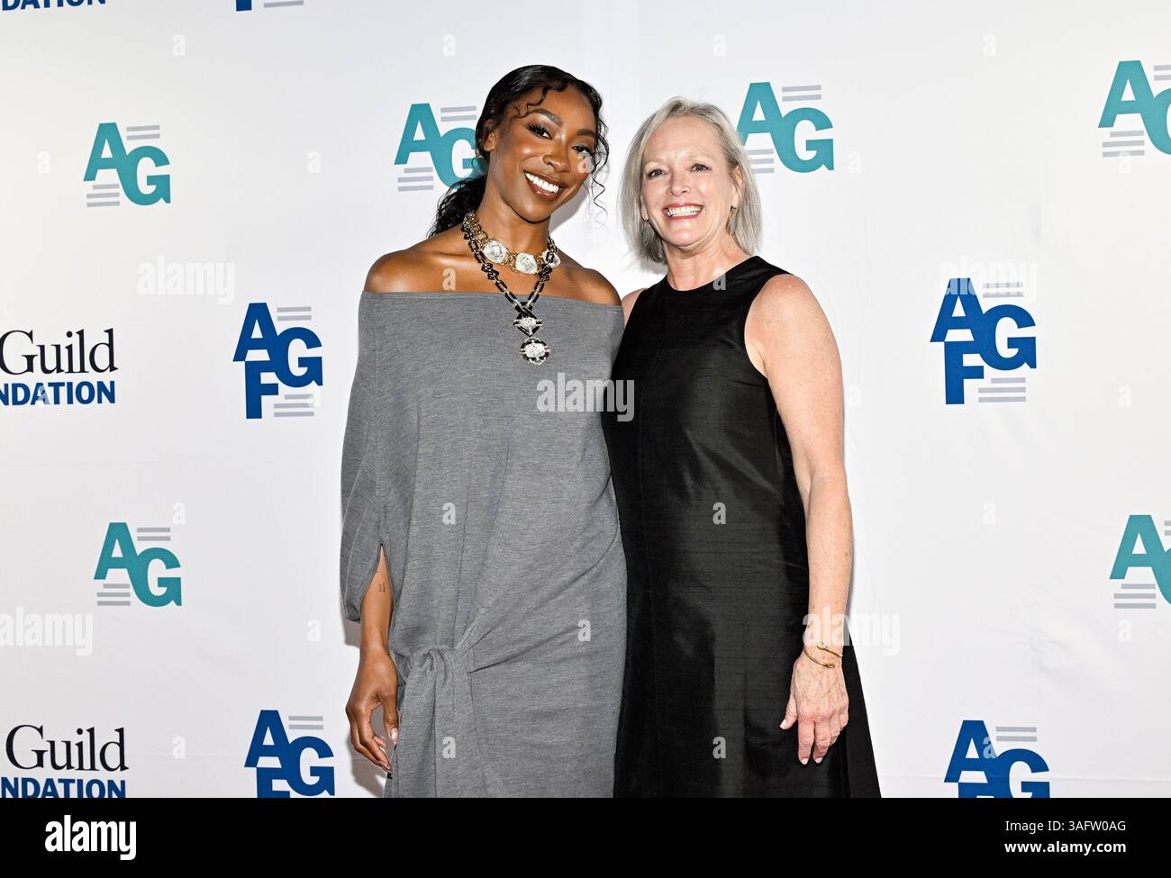 Host Ego Nwodim, left, and Authors Guild Foundation executive director ...