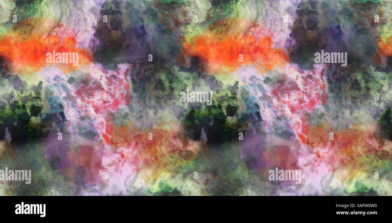 Multicolour space dyed marble seamless border art Endless edging ...