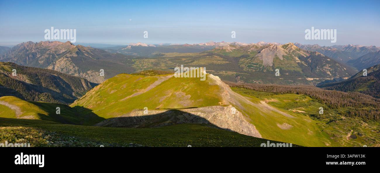 A beautiful summer mountain view near Silverton Colorado. Snowden Peak ...