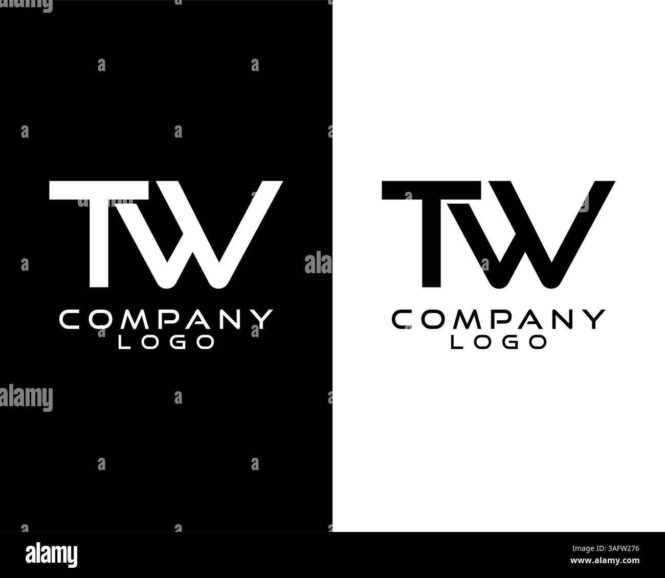TW, WT letter, initial company logo vector Stock Vector Image & Art - Alamy
