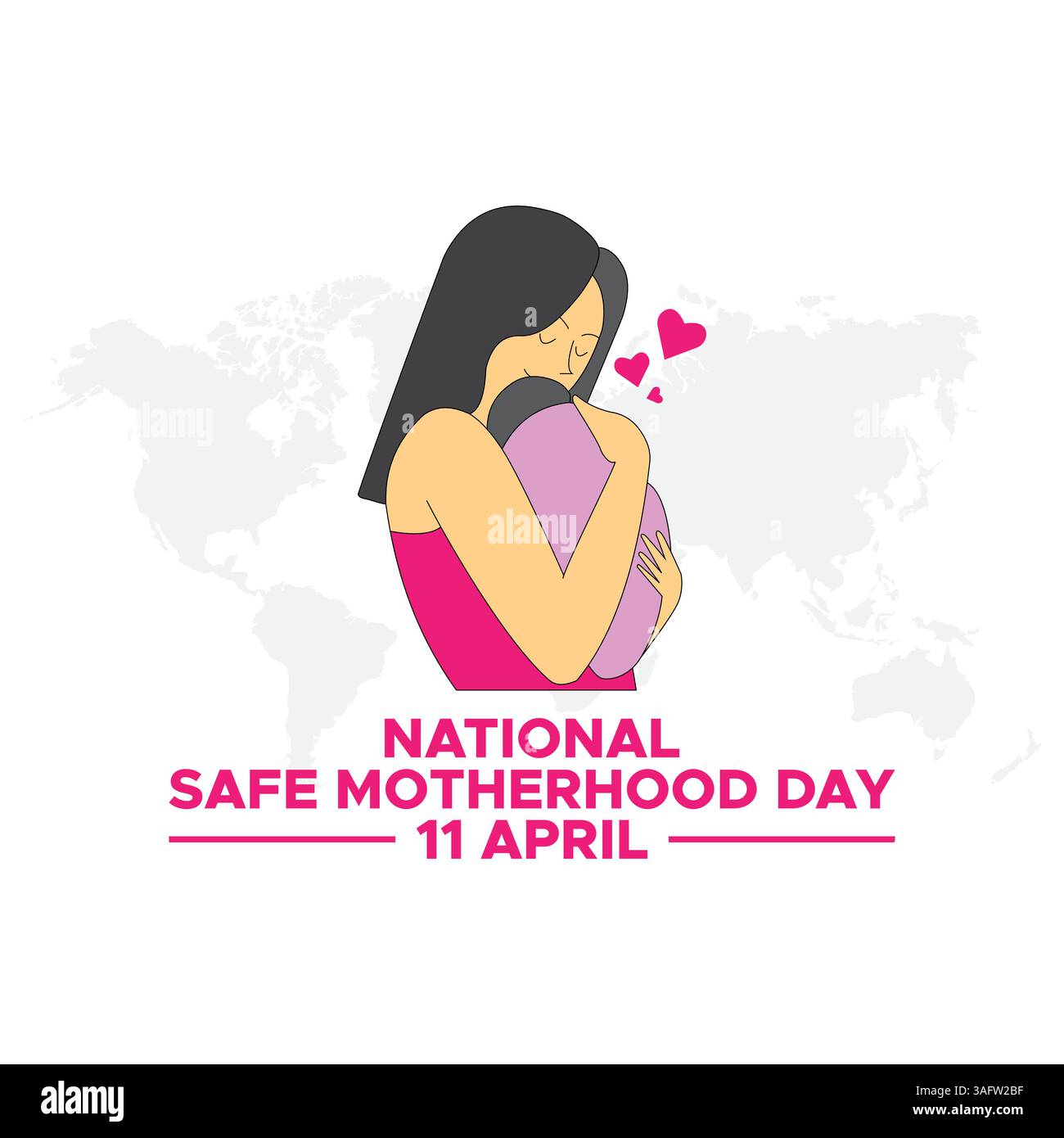 National Safe Motherhood Day April 11th, Social Media Design Vector ...