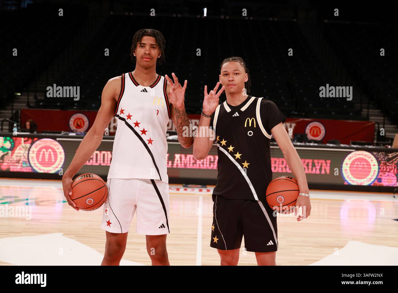 BROOKLYN, NY - APRIL 01: From left to right McDonalds High School All ...