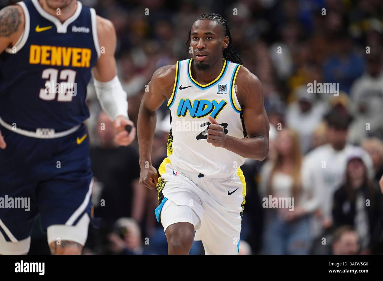 Indiana Pacers forward Aaron Nesmith (23) in the first half of an NBA ...
