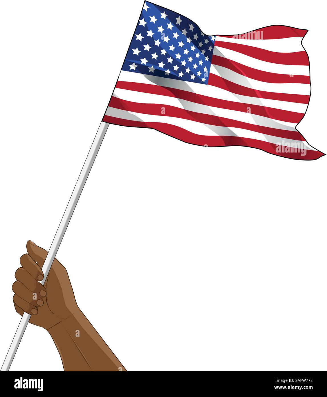 Hand holding a waving US flag Stock Vector Image & Art - Alamy