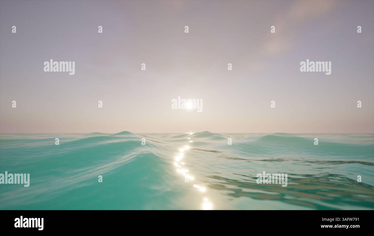 Minimalistic landscape, peaceful sea scene, ocean waves, clear water ...