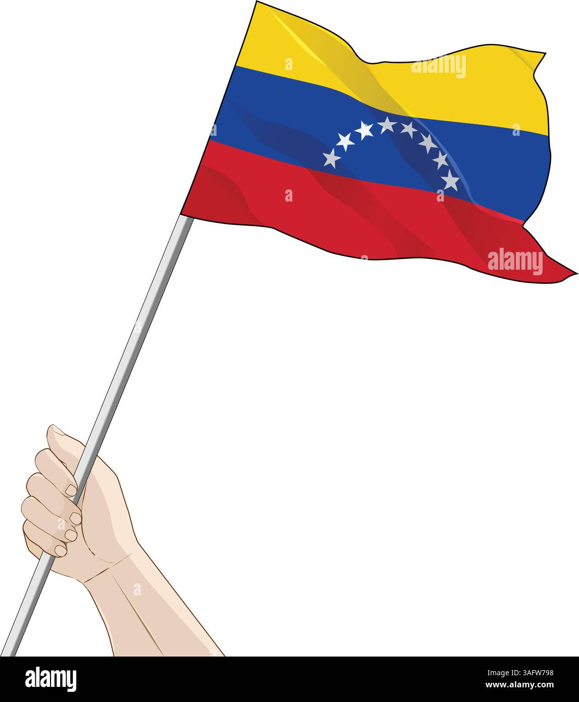 Hand holding a waving Venezuela flag vector Stock Vector Image & Art ...