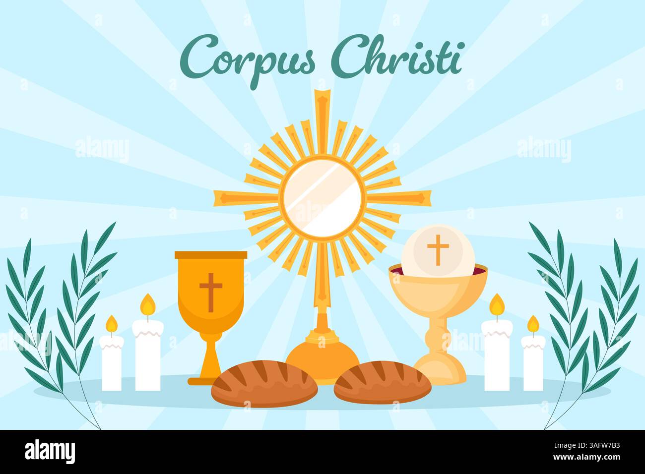 corpus christi background illustration in flat style Stock Vector Image ...