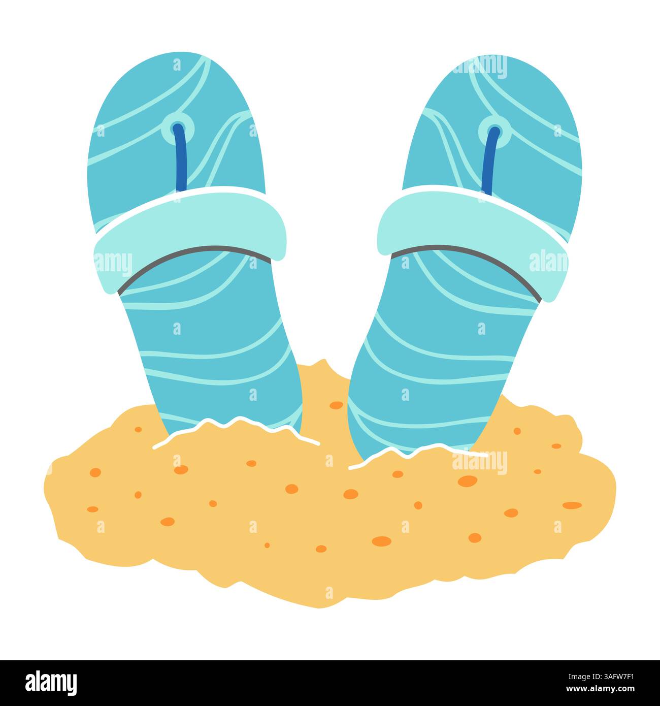 Y2k cartoon cute beach slippers, flip flops. Summer beach fun. Vector ...