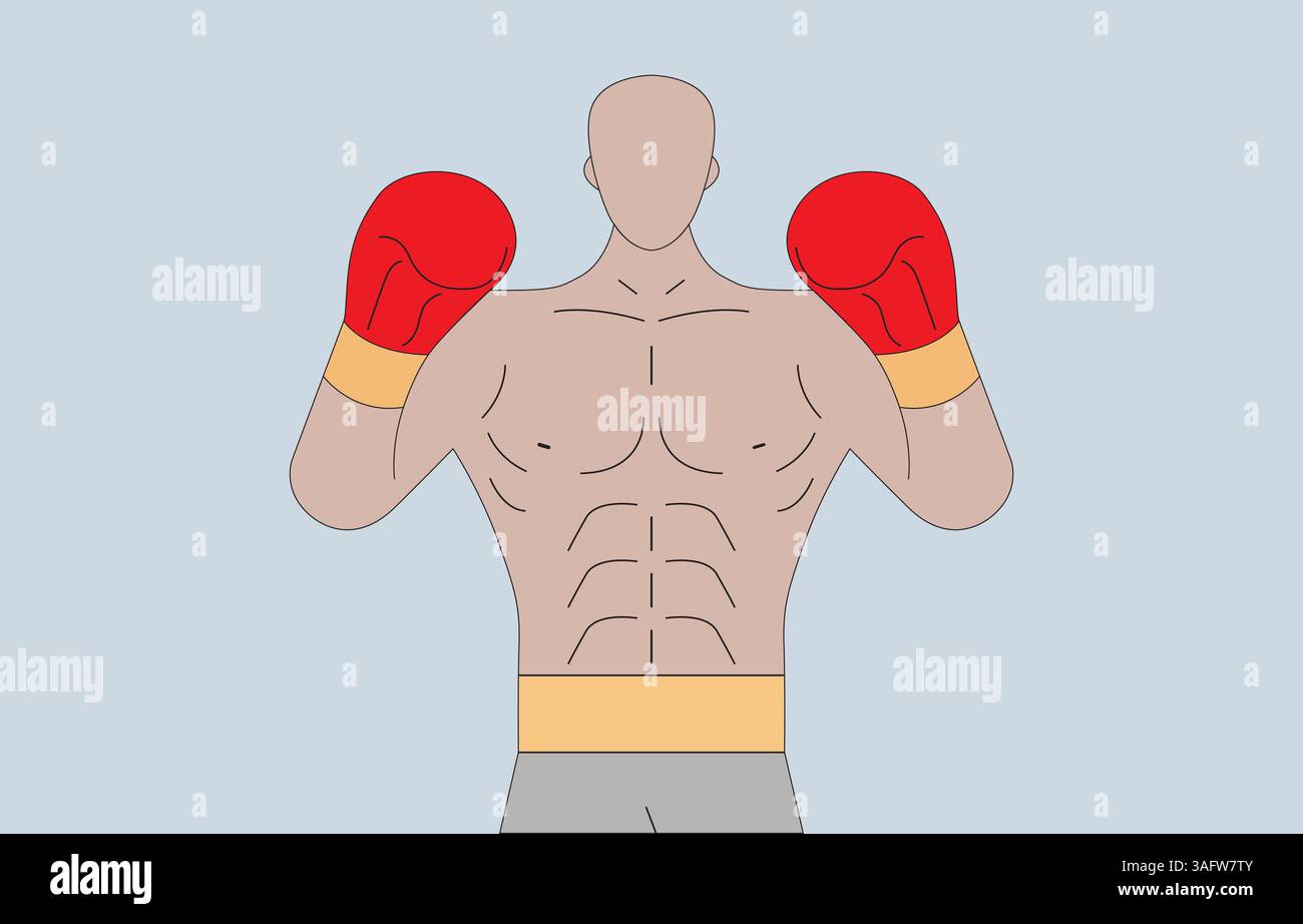 a boxer cartoon vector art on a white background Stock Vector Image ...