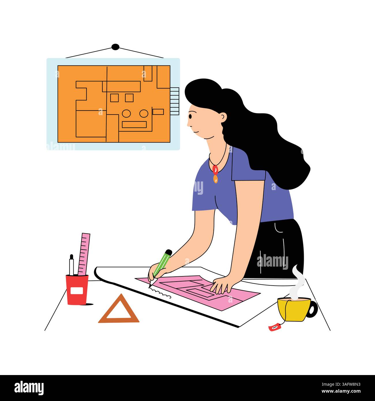 A person who creating innovative architectural plans and blueprints ...