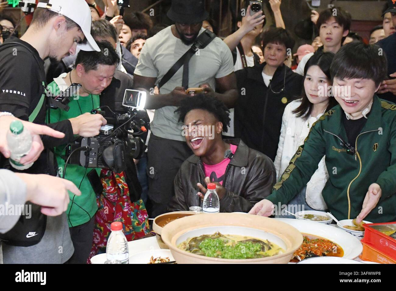 Changsha,China.7th April 2025. American internet streamer Darren Jason ...