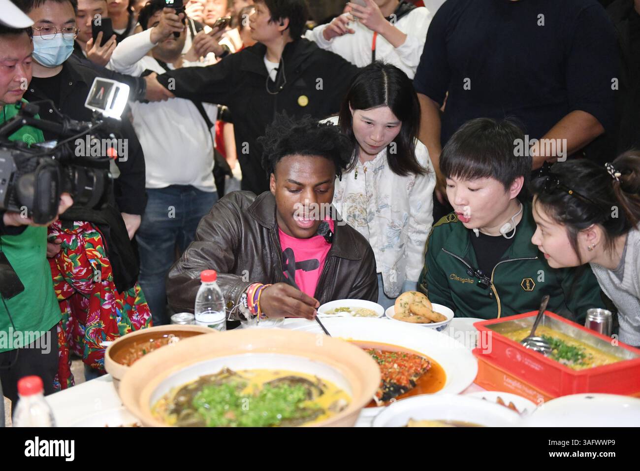 Changsha,China.7th April 2025. American internet streamer Darren Jason ...