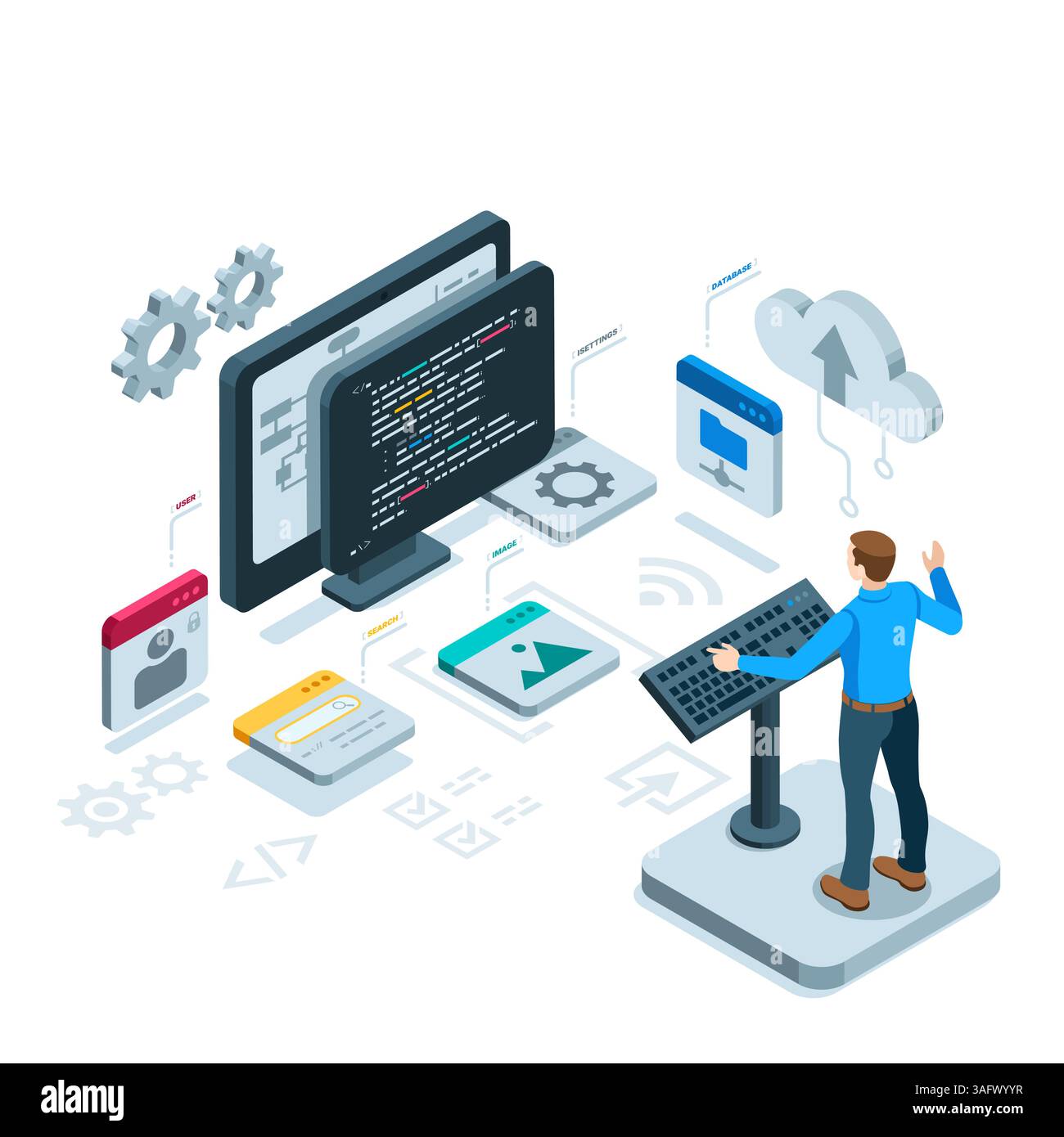 Software engineer in office Cut Out Stock Images & Pictures - Alamy