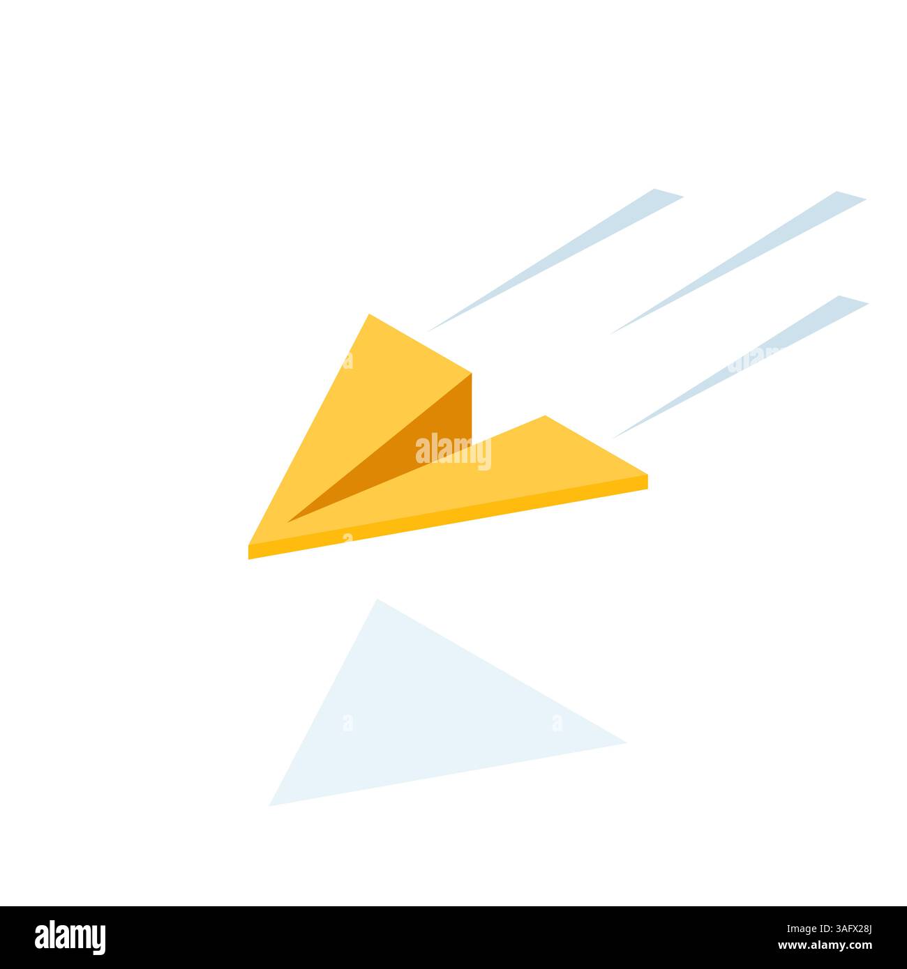 paper plane isometric icon in color on white background, sent message ...
