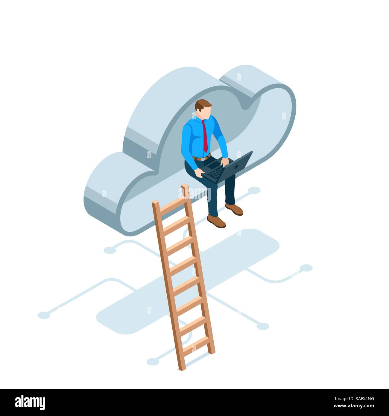 Man on data server Stock Vector Images - Alamy