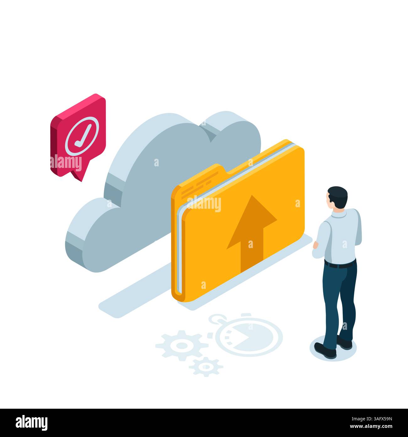 Storing data in cloud concept Stock Vector Images - Alamy