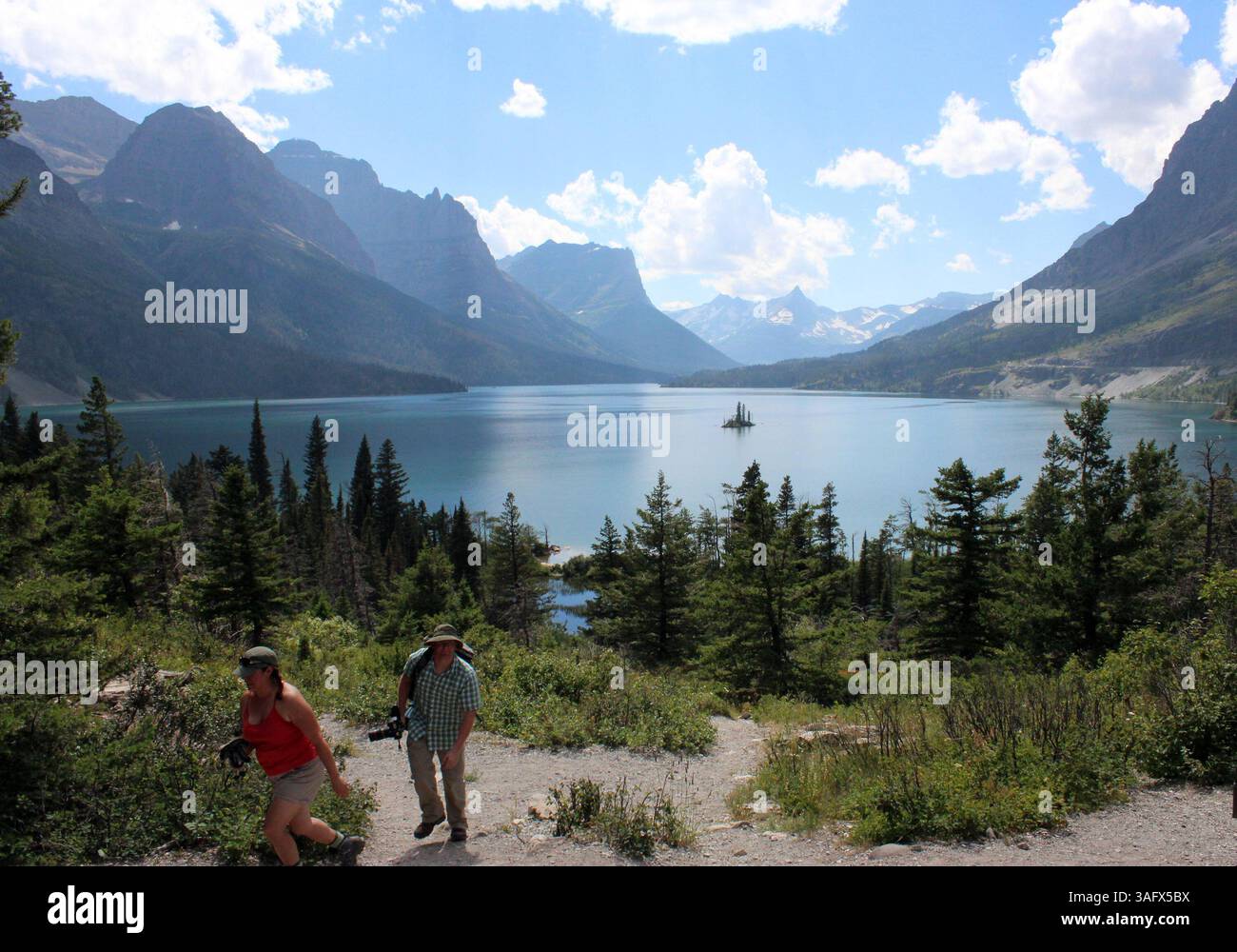 June 29, 2012 - East Glacier, MT, USA - Sun Point is an iconic view of ...