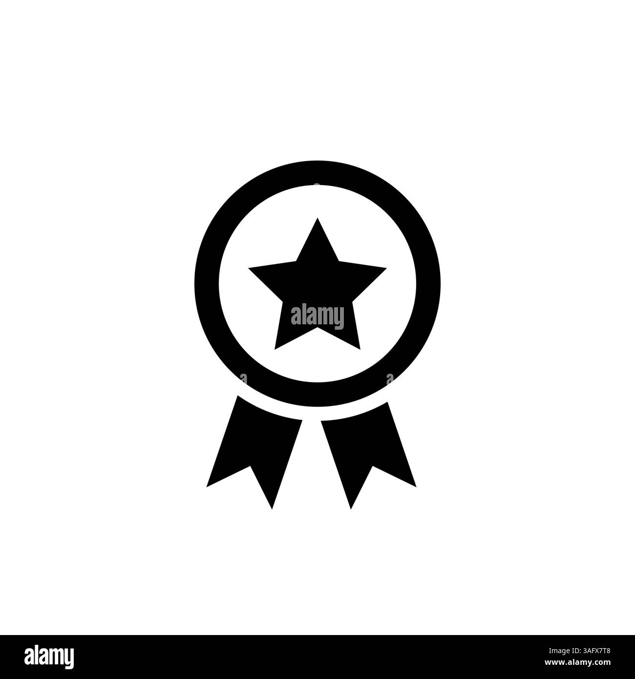 stamp icon with star in black on a white background, quality mark or ...