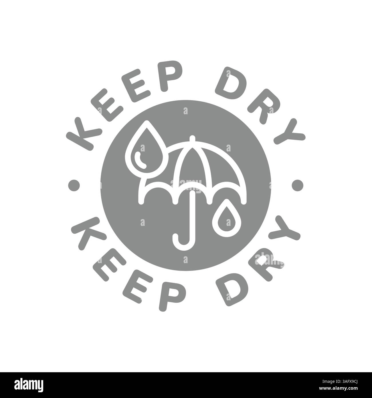 Keep dry vector label with umbrella. Packaging product sticker or sign ...