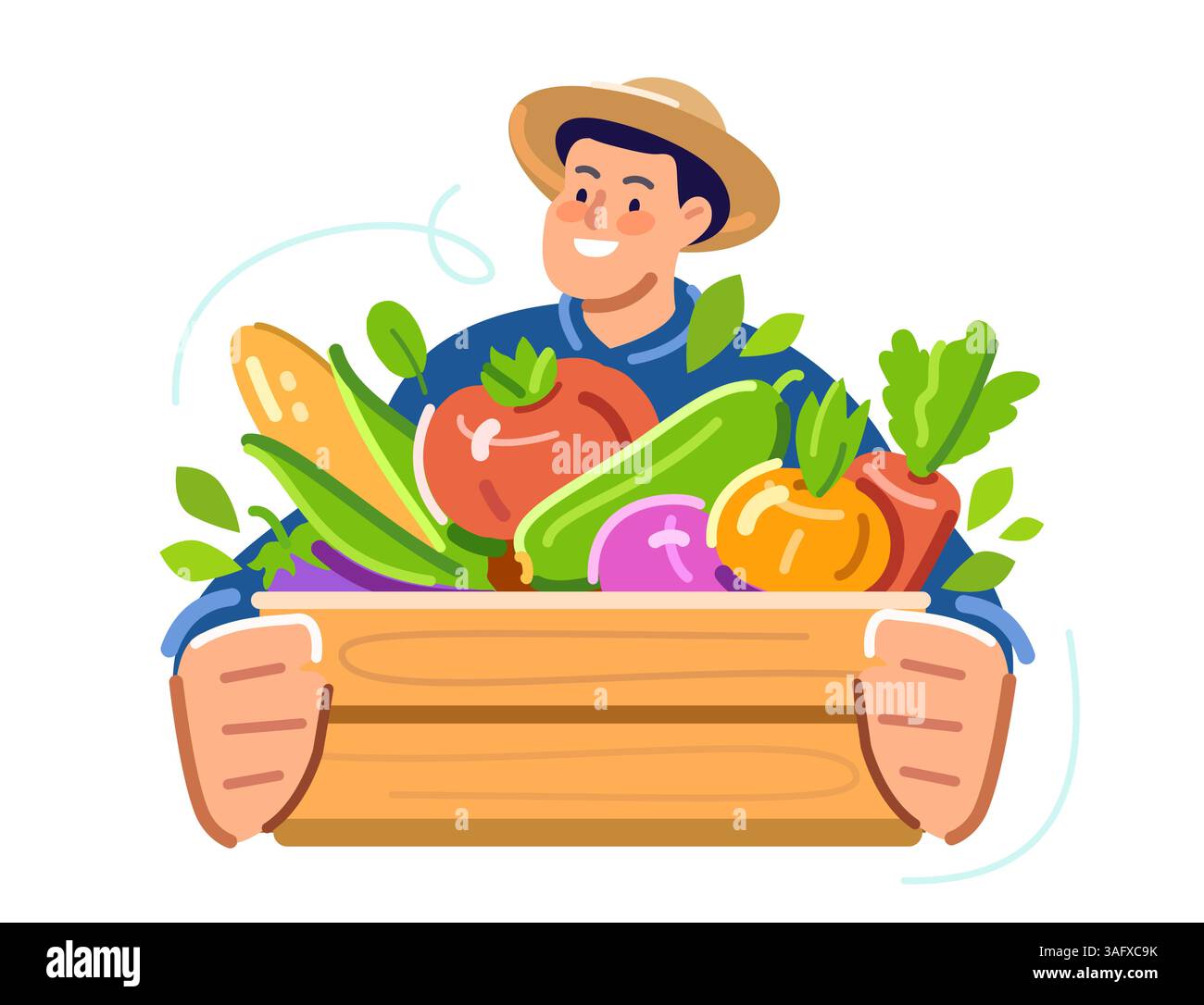 Farmer crate overflowing vegetables hi-res stock photography and images ...