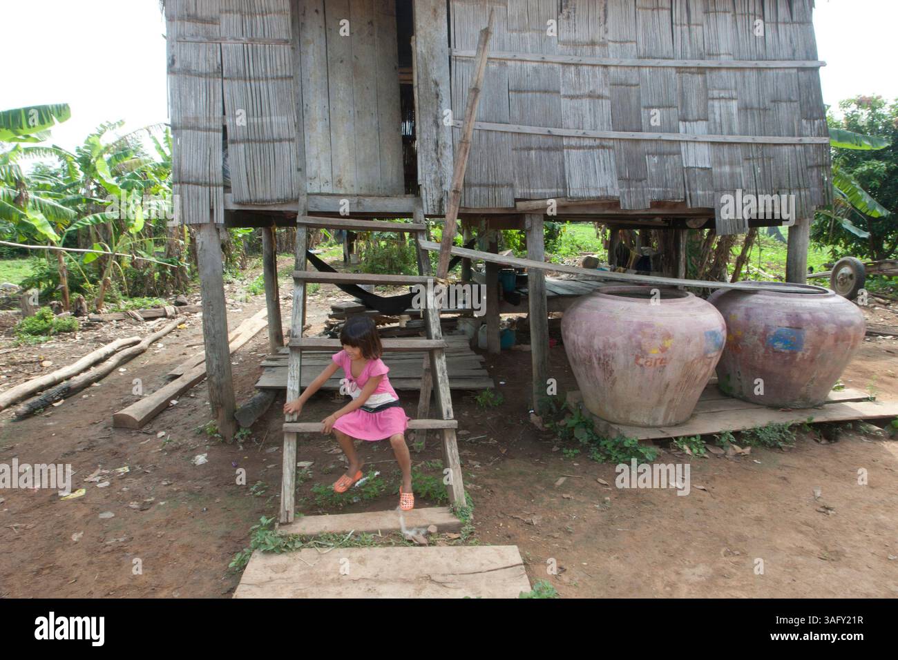 Aug. 27, 2009 - Pailin, Cambodia - An impoverished Cambodian girl sits ...