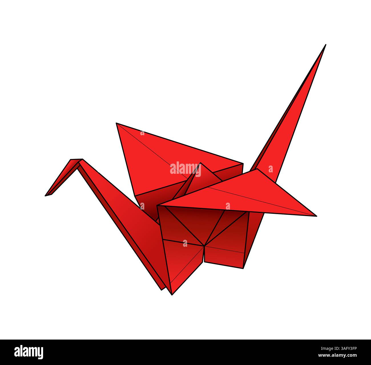 Red origami paper crane, also called tsuru or orizuru. The most classic ...