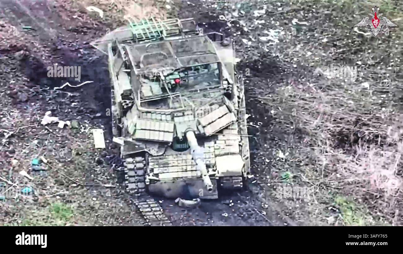 In this photo taken from video distributed by Russian Defense Ministry ...