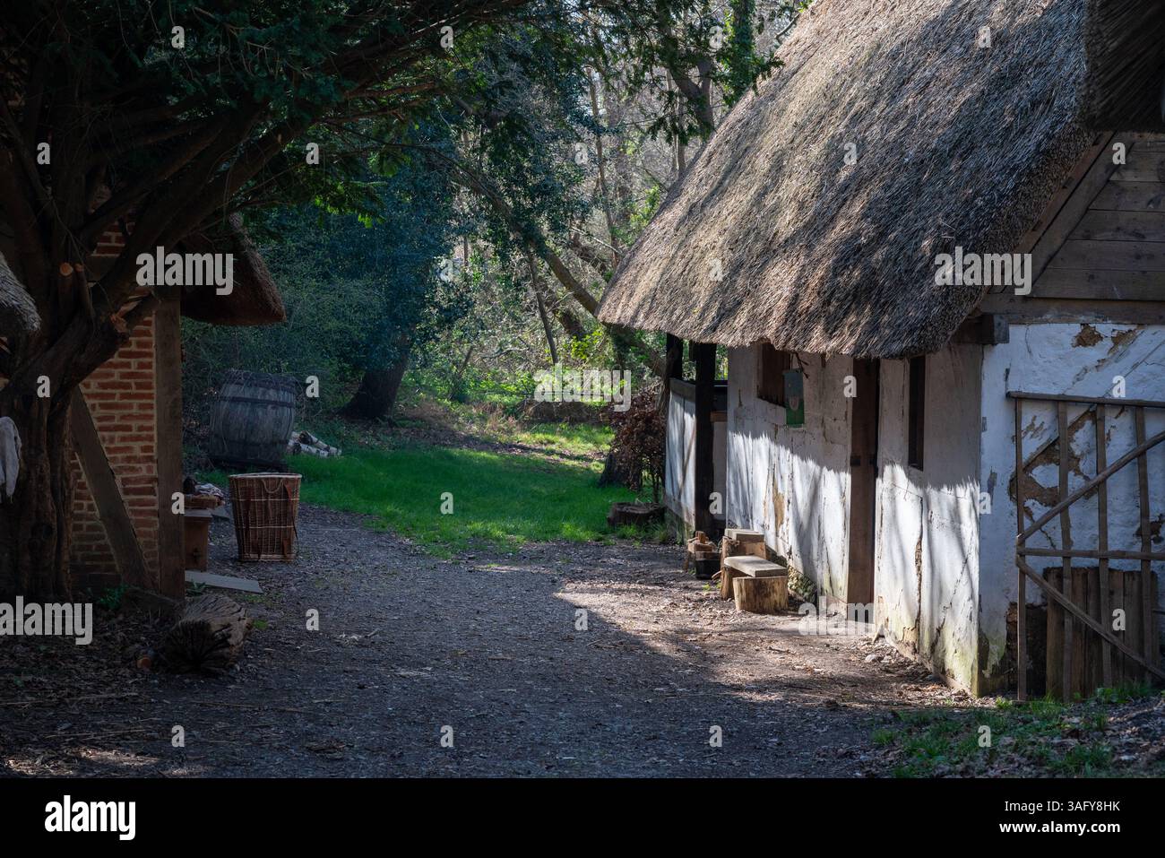 17th century village street inside Little Woodham Living History ...