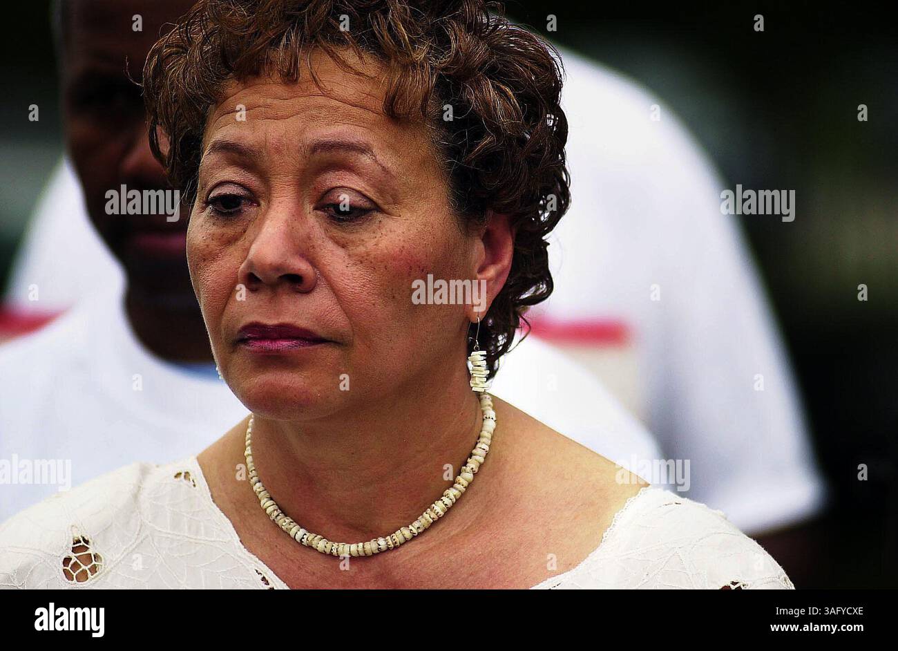 Dorothy Elliott, mother of Archie Elliott III, listens to protesters ...