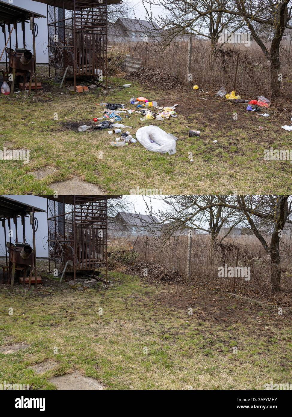 Picture showing what it looks like before and after you clean up. In ...