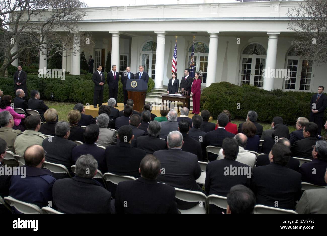 President George W. Bush makes remarks at the Ceremony transmiting Tax ...