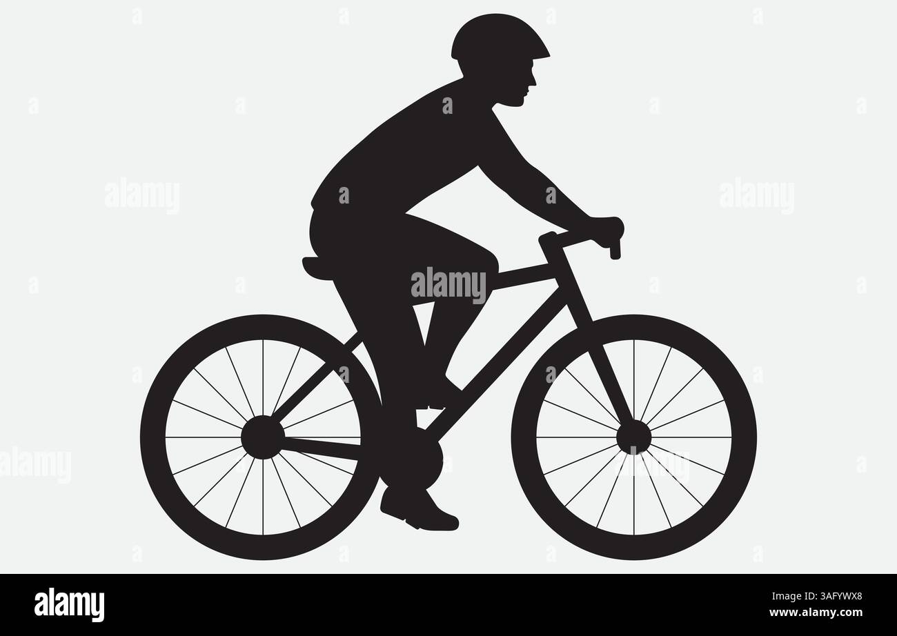 Cycle Rider vector art Illustration Isolated on white background Stock ...