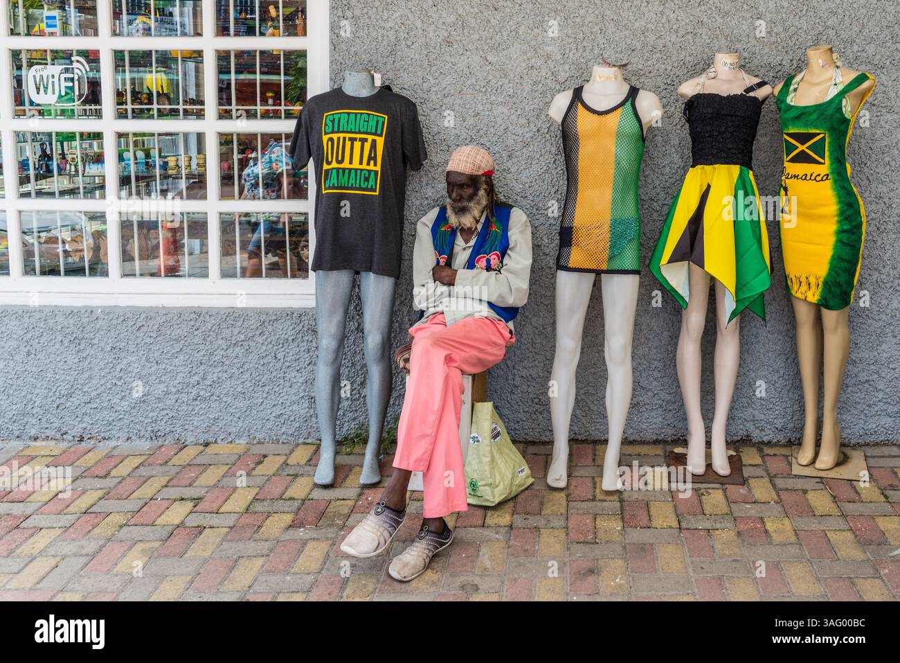 Ocho Rios, Jamaica - April 9, 2024: Daytime street view of Ocho Rios ...