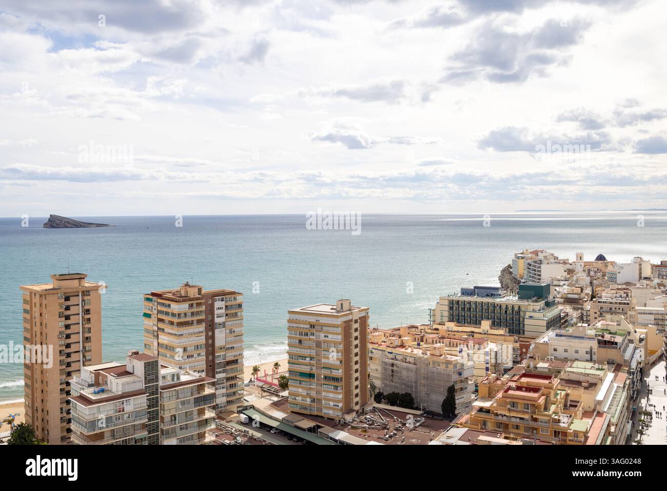 Photo of apartment block buildings overlooking the beautiful beach ...