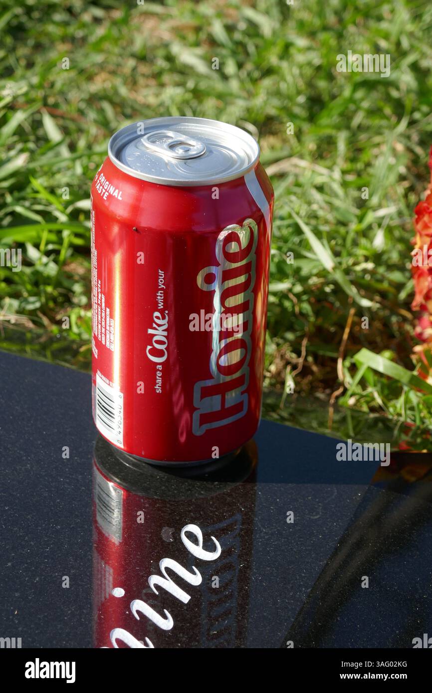 Los Angeles, California, USA 7th April 2025 Coca Cola Can left on ...