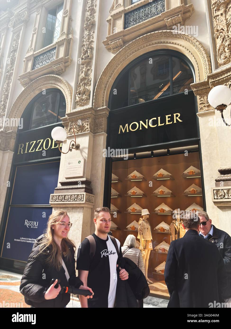 Milan, Italy - March 26, 2025: Elegant Moncler storefront in the heart ...
