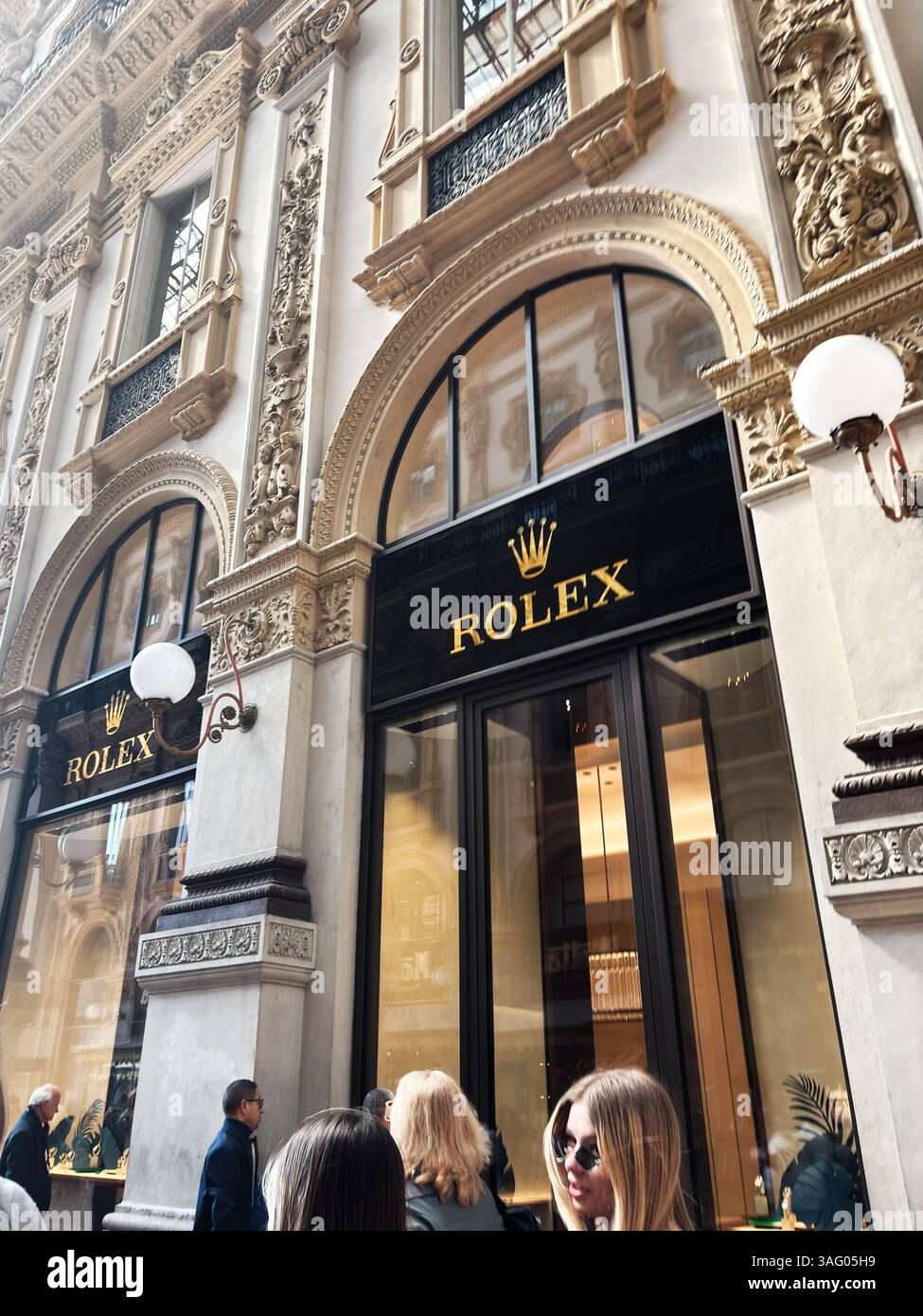 Milan, Italy - March 26, 2025: Beautiful Rolex shop facade in an ...
