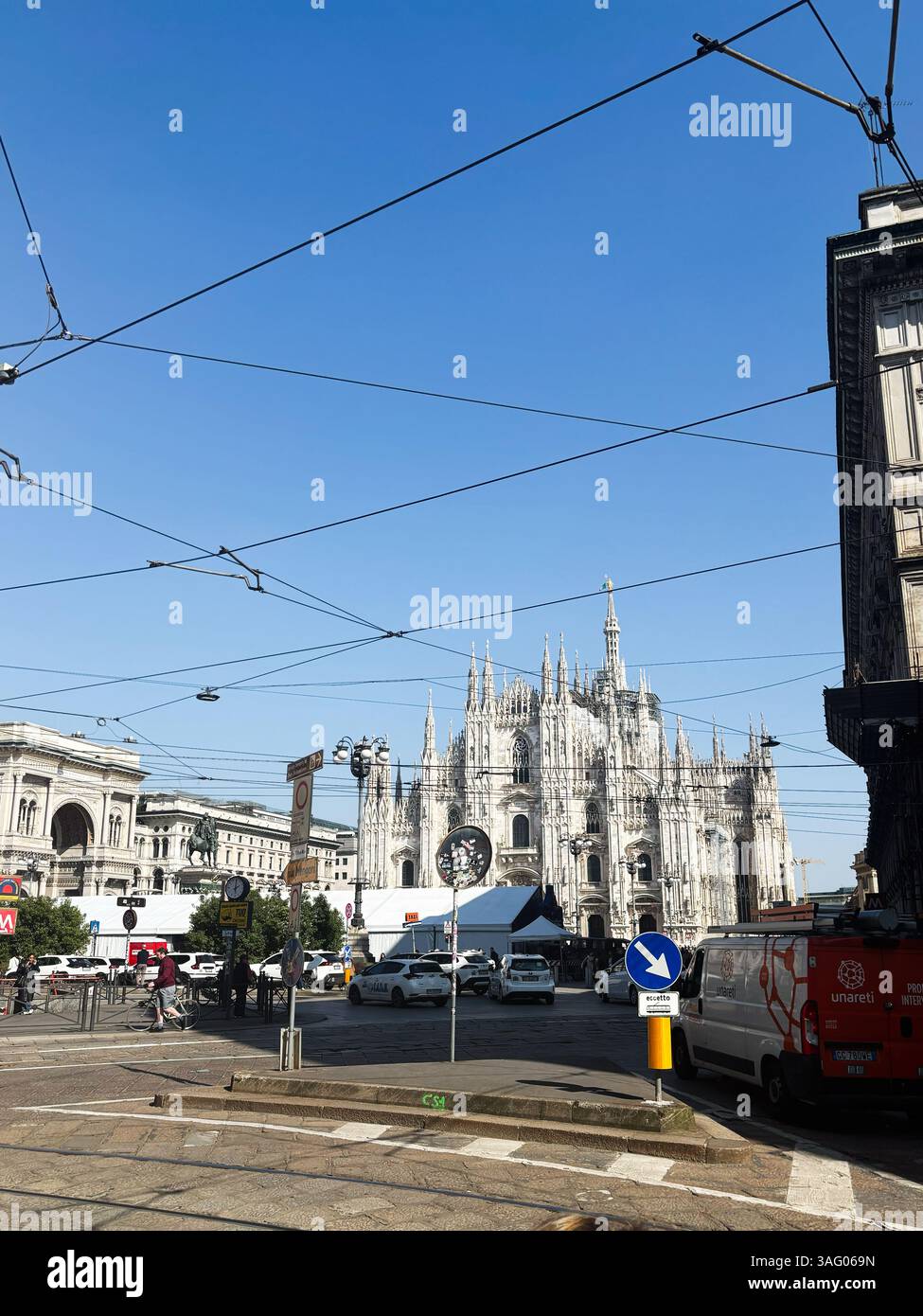 Milan, Italy - March 26, 2025: Cityscape featuring the iconic Milan ...