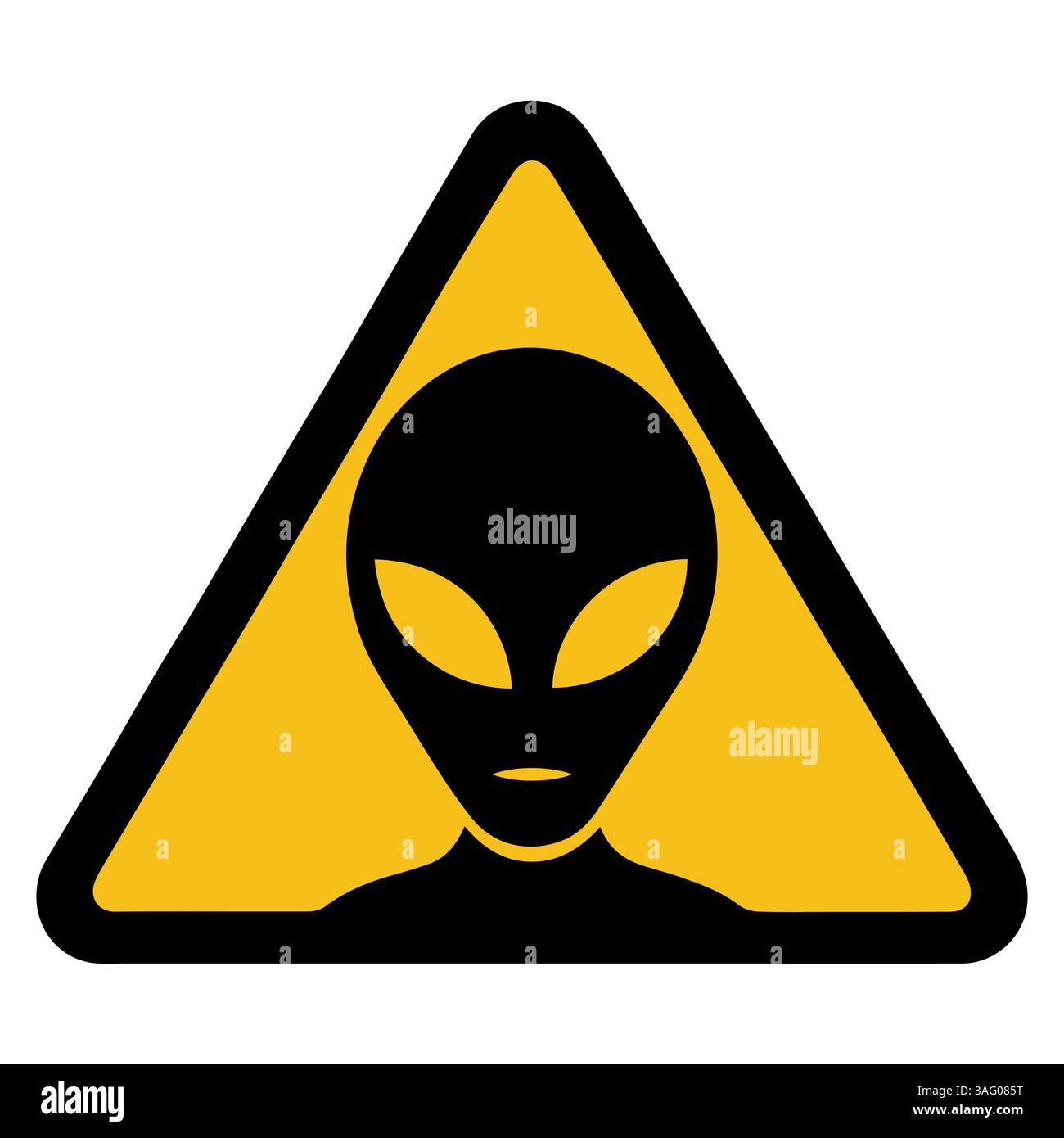 Alien Warning Sign, Extraterrestrial Presence Alert Stock Vector Image ...