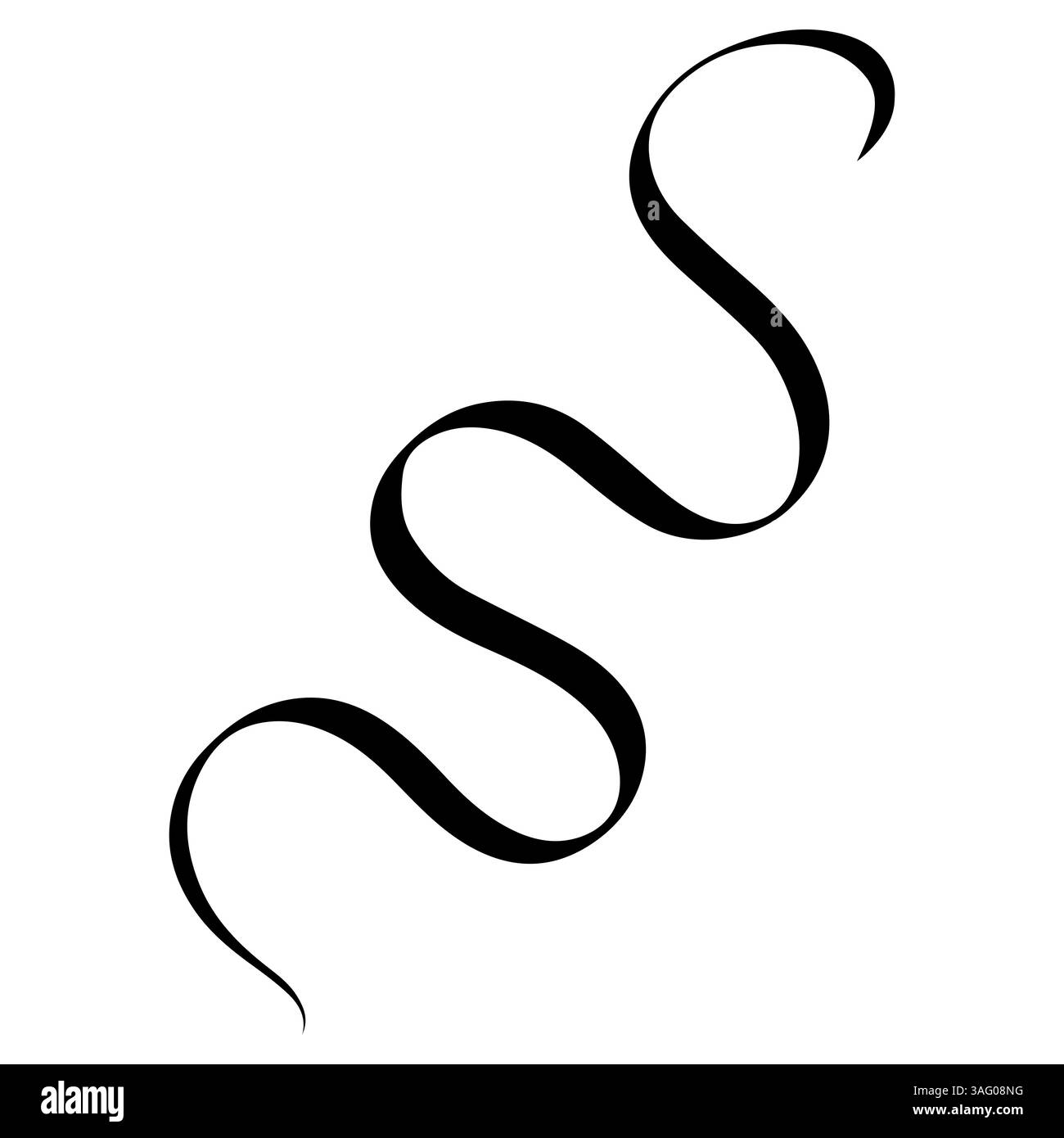 Graceful black ink Ribbon, swirl curve Line Stock Vector Image & Art ...