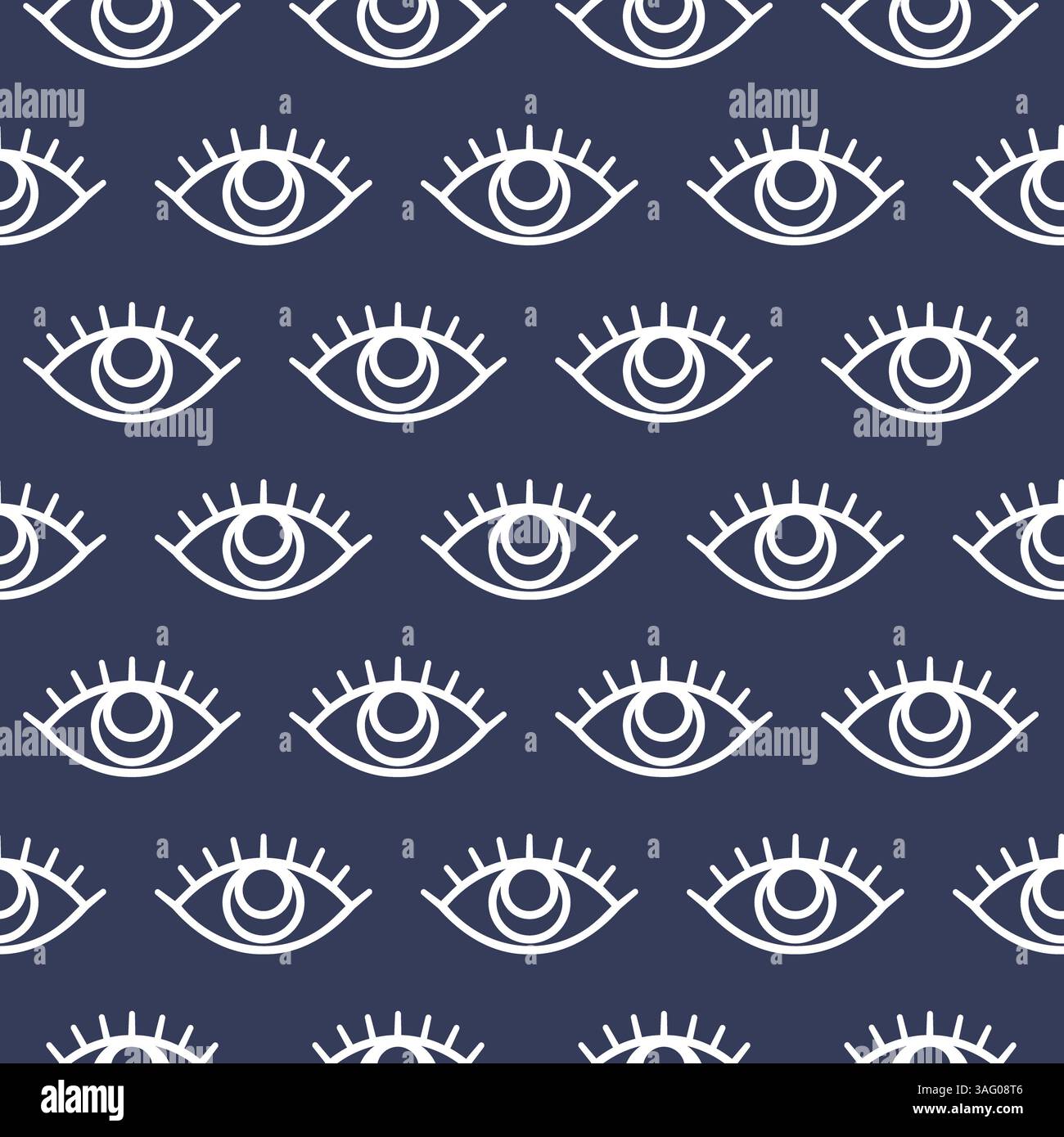 Seamless pattern with eyes, line art vector Stock Photo - Alamy