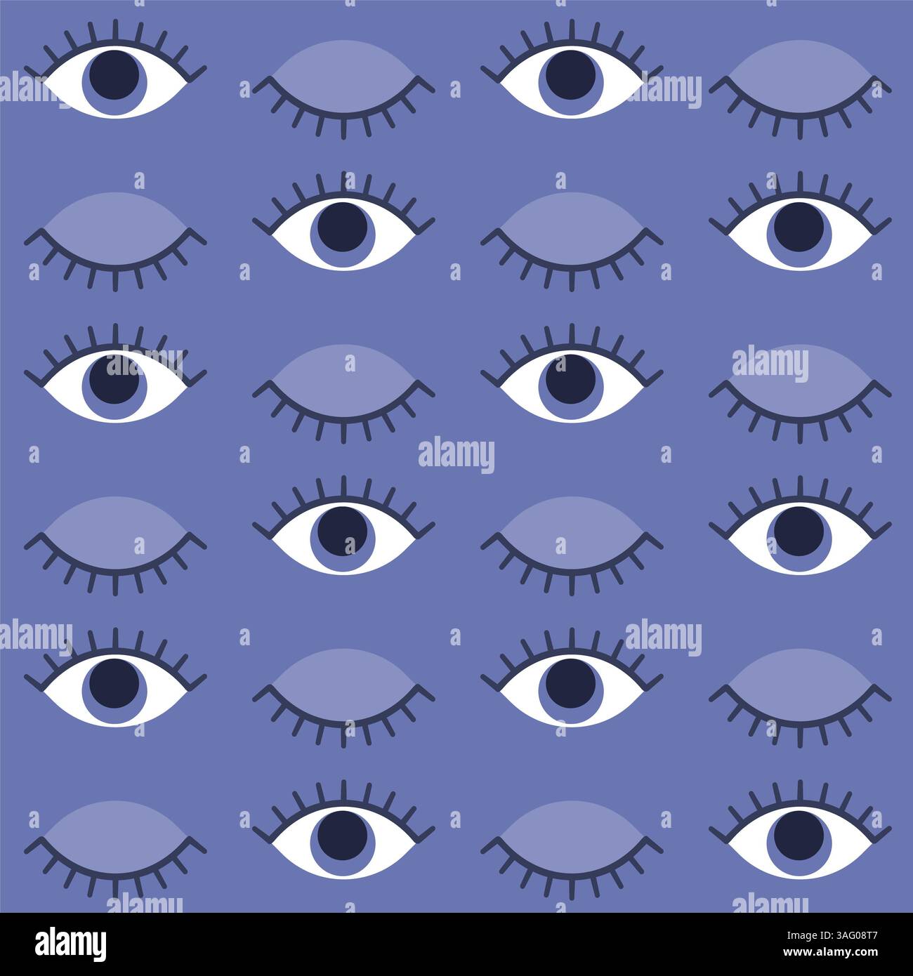 Winking eyes seamless pattern vector Stock Photo - Alamy