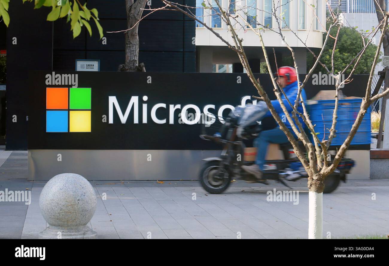 SHANGHAI, CHINA - APRIL 8, 2025 - The headquarters of Microsoft China ...