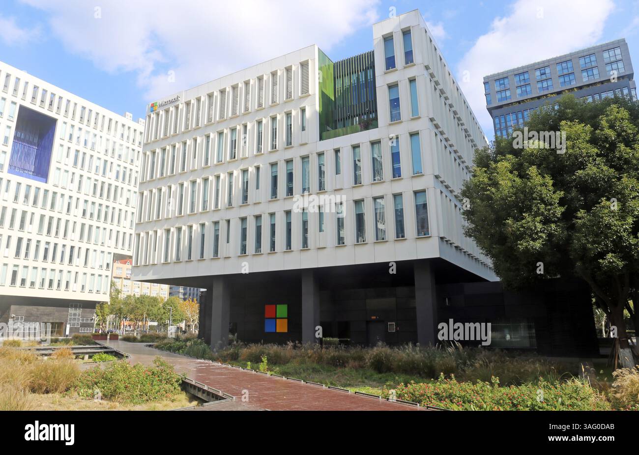 SHANGHAI, CHINA - APRIL 8, 2025 - The headquarters of Microsoft China ...