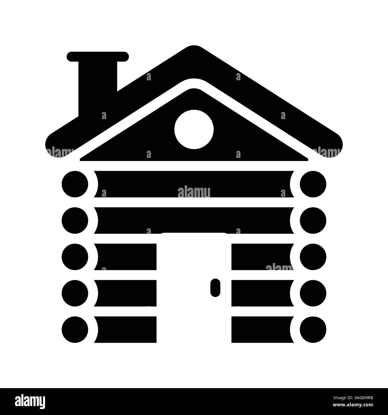 Embrace rustic charm with our Log Cabin Vector Icon! Perfectly designed ...